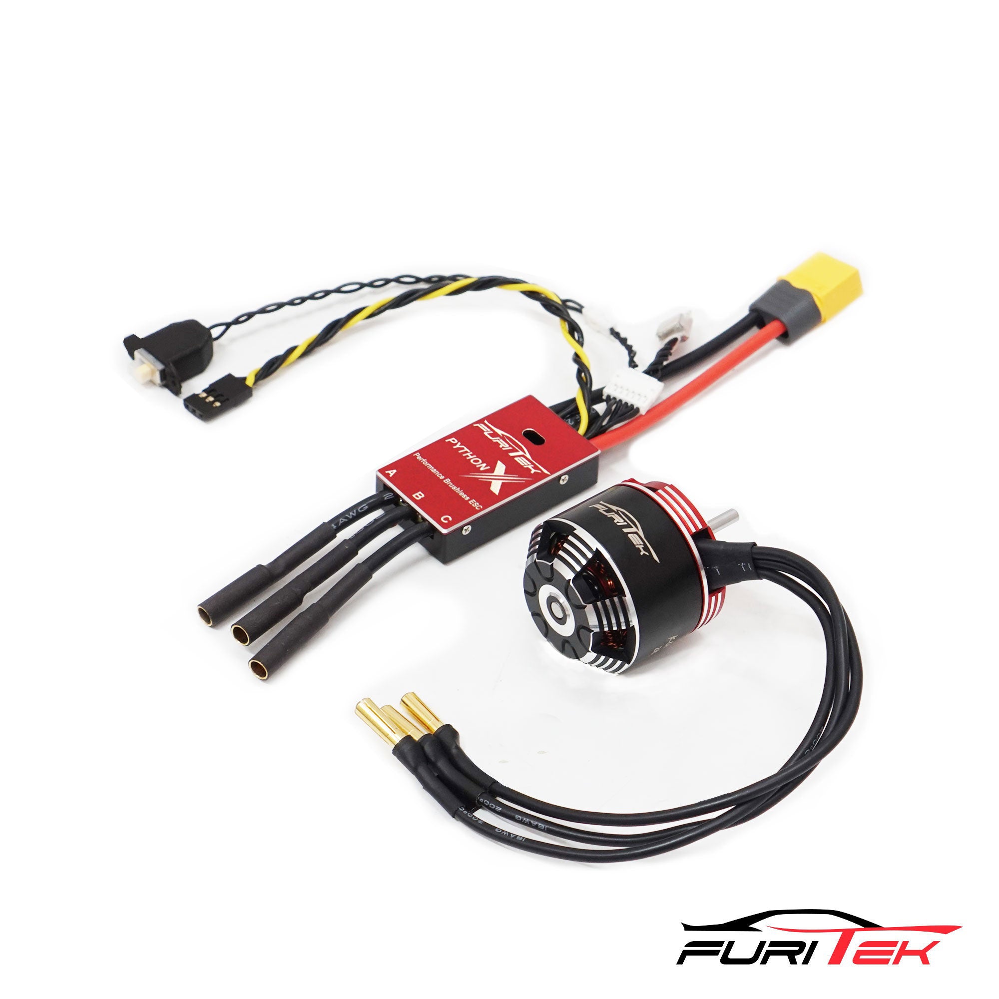FURITEK PYTHON X BRUSHED/BRUSHLESS ESC WITH KOMODO TEN FOR 1/10 RC CRA ...